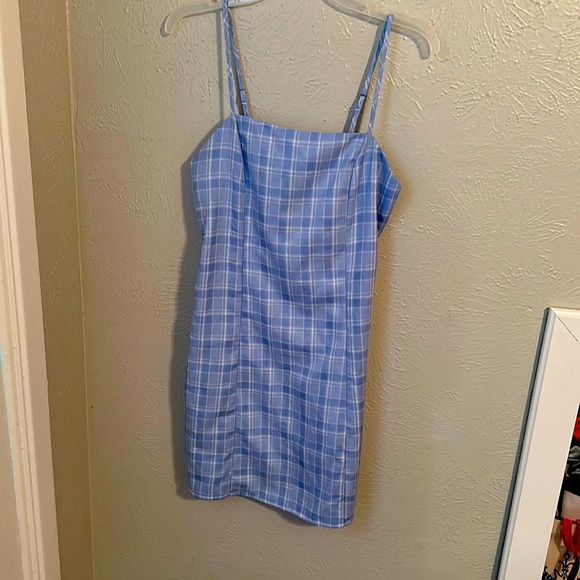 ROMWE | Dresses | Romwe Blue Plaid Dress | Poshmark
